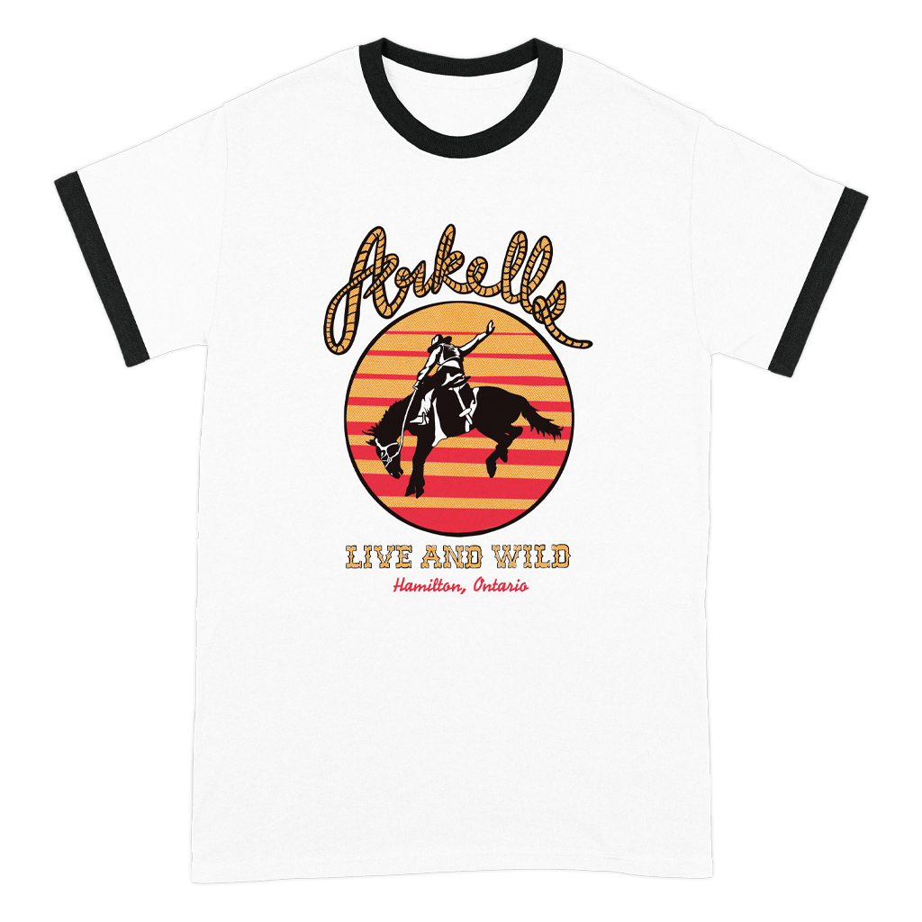 Arkells Live And Wild Ringer T-shirt - White/Black